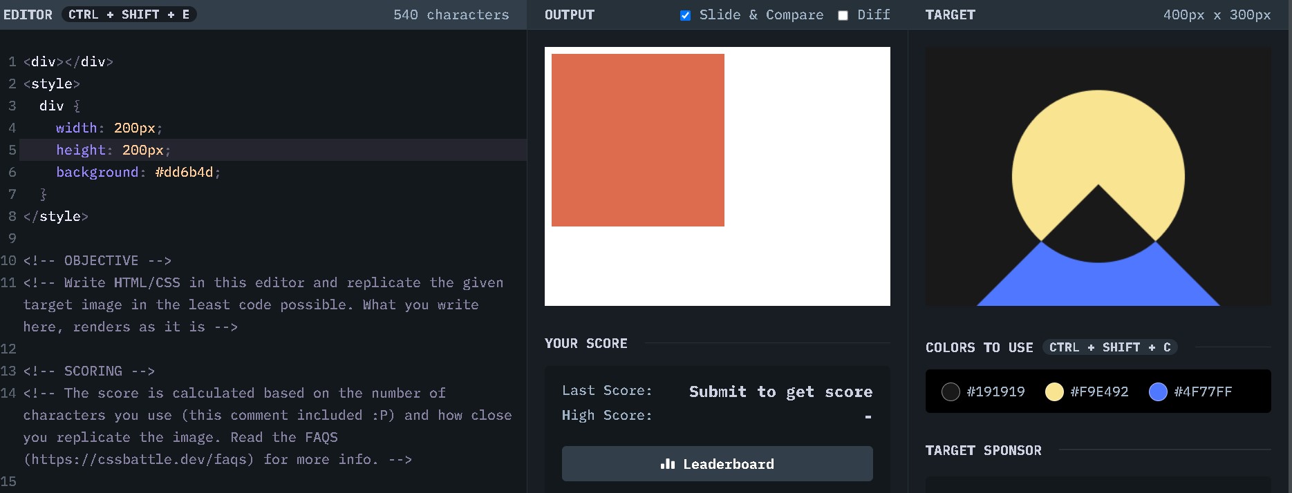 【CSS Battle】画像通りにCSSを作る疑似ゲームに挑戦できるブラウザサービス | eguweb(エグウェブ)